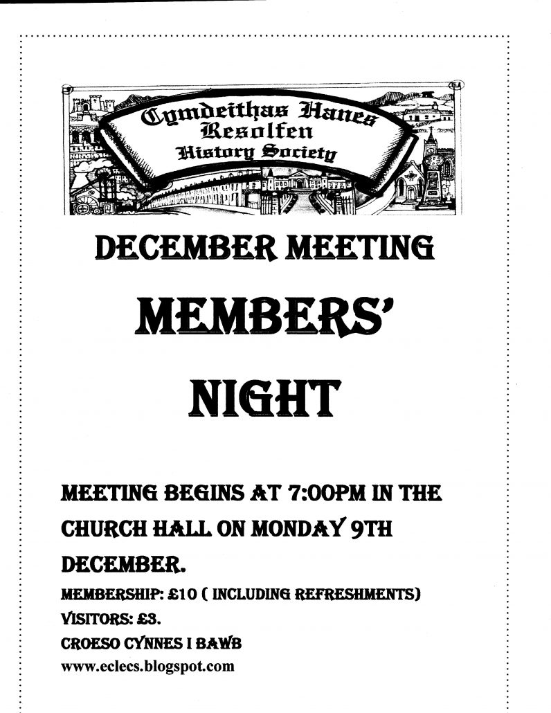 Resolfen History Society Meeting – Resolven District News
