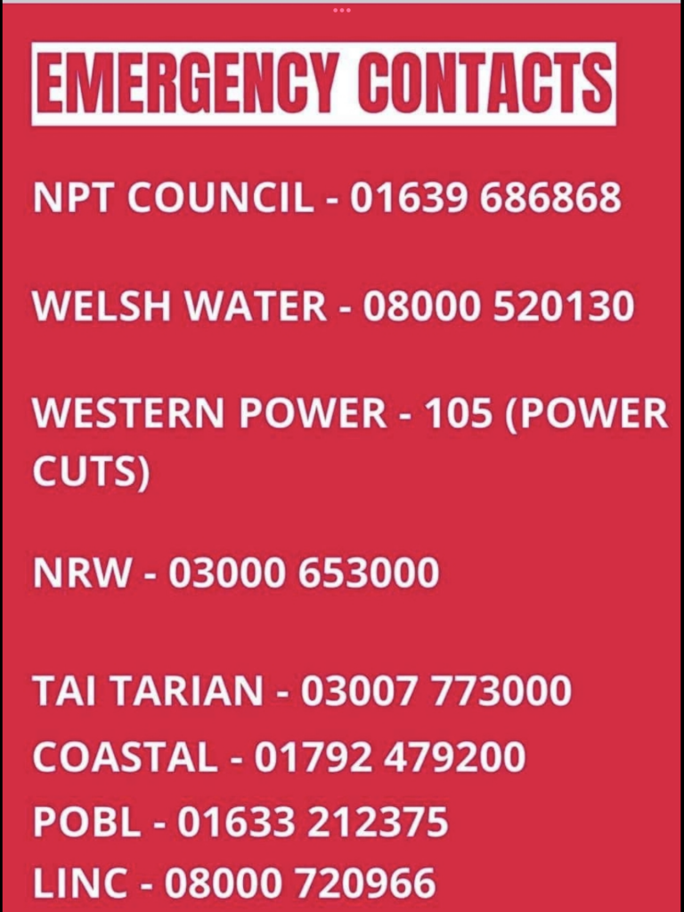 Emergency Contact details from NPTCBC – Resolven District News