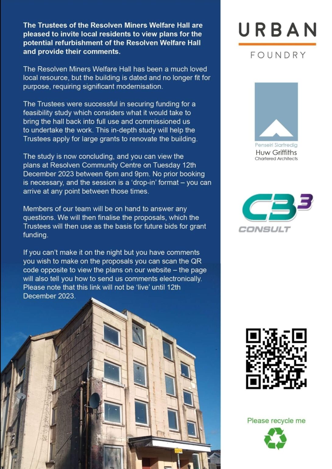 Resolven Miners Welfare Hall invitation to View Plans – Resolven ...